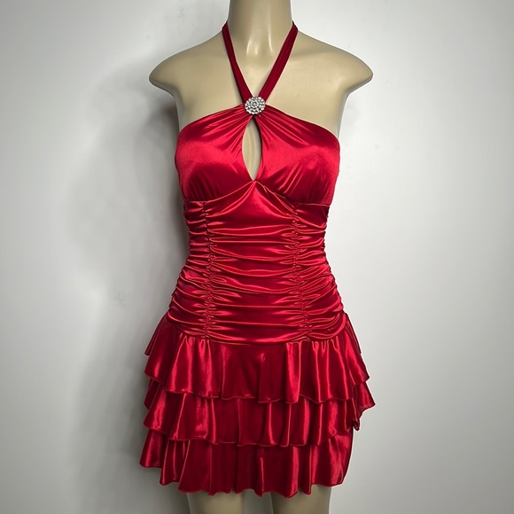 XOXO | Dresses | Xoxo Small Satin Dress Red | Poshmark